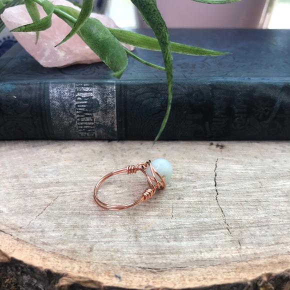 Rooted and Wired | Accessories | Handmade Gold Plated Baby Blue Ring ...